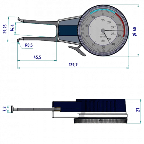 Analogue stamping diameter meter A2100 - ACRN